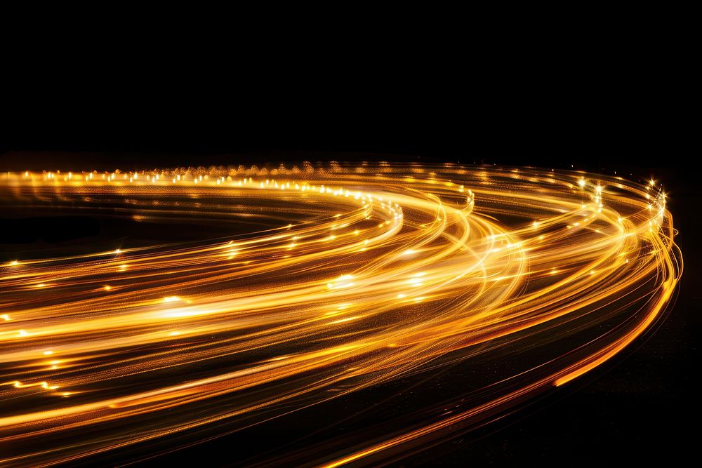 Golden trails motion night. | Free Photo Illustration - rawpixel