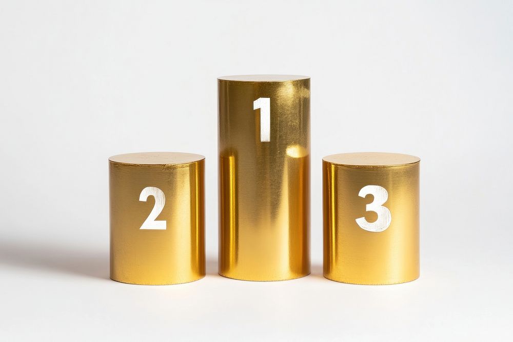 golden three-tier cylindrical podium cylinder | Free Photo - rawpixel