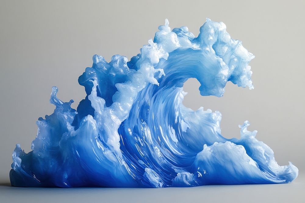 An blue ocean wave sculpture | Free Photo Illustration - rawpixel