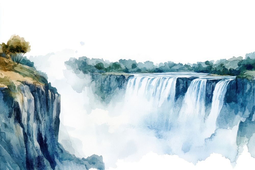 Waterfalls Watercolor Images | Free Photos, PNG Stickers, Wallpapers ...
