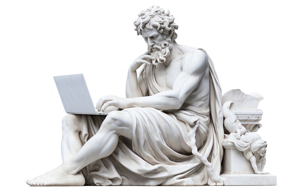 Greek sculpture using computer laptop | Free Photo - rawpixel