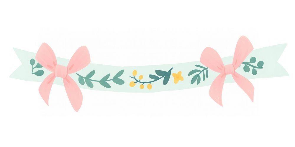 Memphis ribbon garland illustration floral | Free Photo Illustration ...