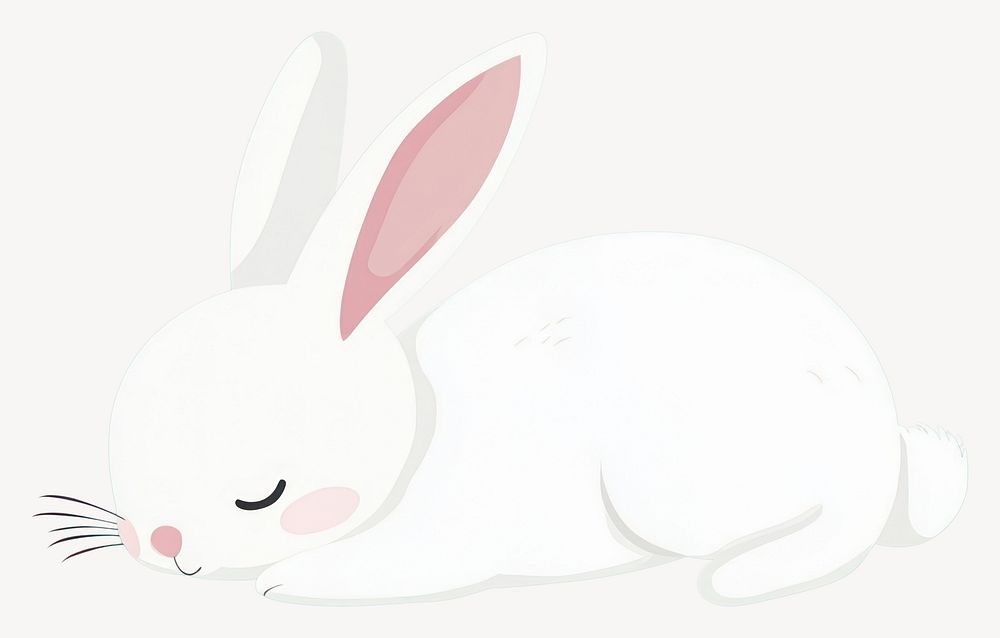 White Bunny sleeping bunny illustration | Free Vector - rawpixel