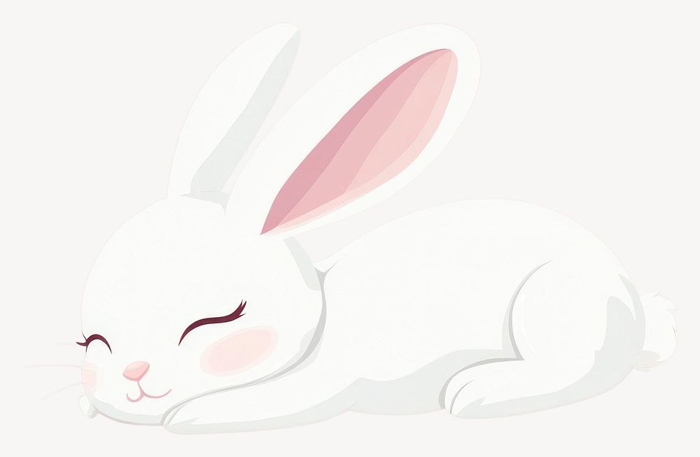 White Bunny sleeping bunny illustration | Free Vector - rawpixel