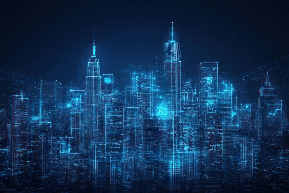 Digital illustration smart city buildings | Free Photo Illustration ...