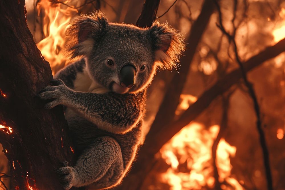 Koala fire wildlife wildfire. | Free Photo - rawpixel