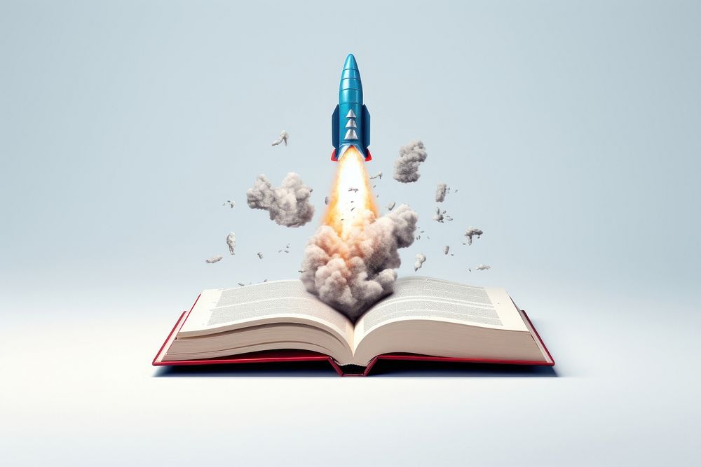 Rocket middle book open publication. | Free Photo Illustration - rawpixel