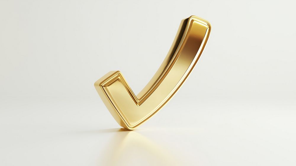 Check mark gold figure symbol | Free Photo - rawpixel