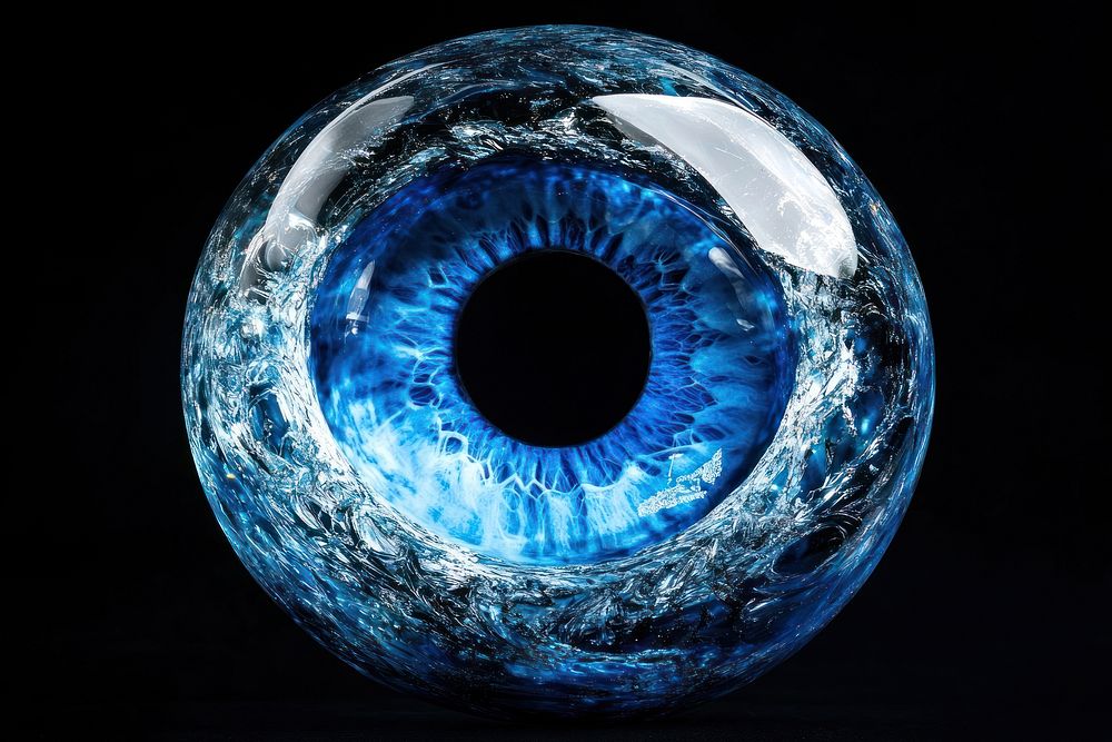Blue light abstract eyeball sphere | Free Photo Illustration - rawpixel
