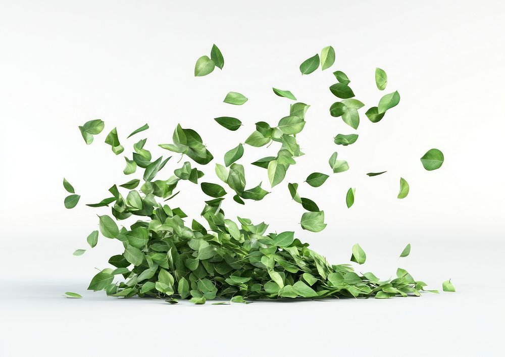 Falling green nine leaves leaf | Free Photo - rawpixel