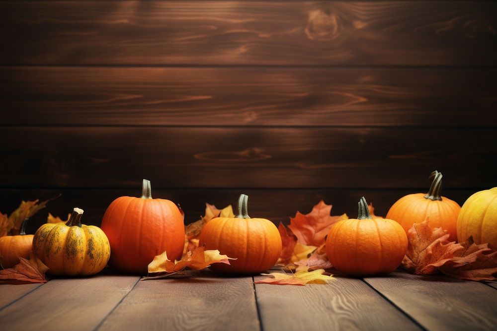 Autumn background pumpkin autumn leaves. | Free Photo - rawpixel