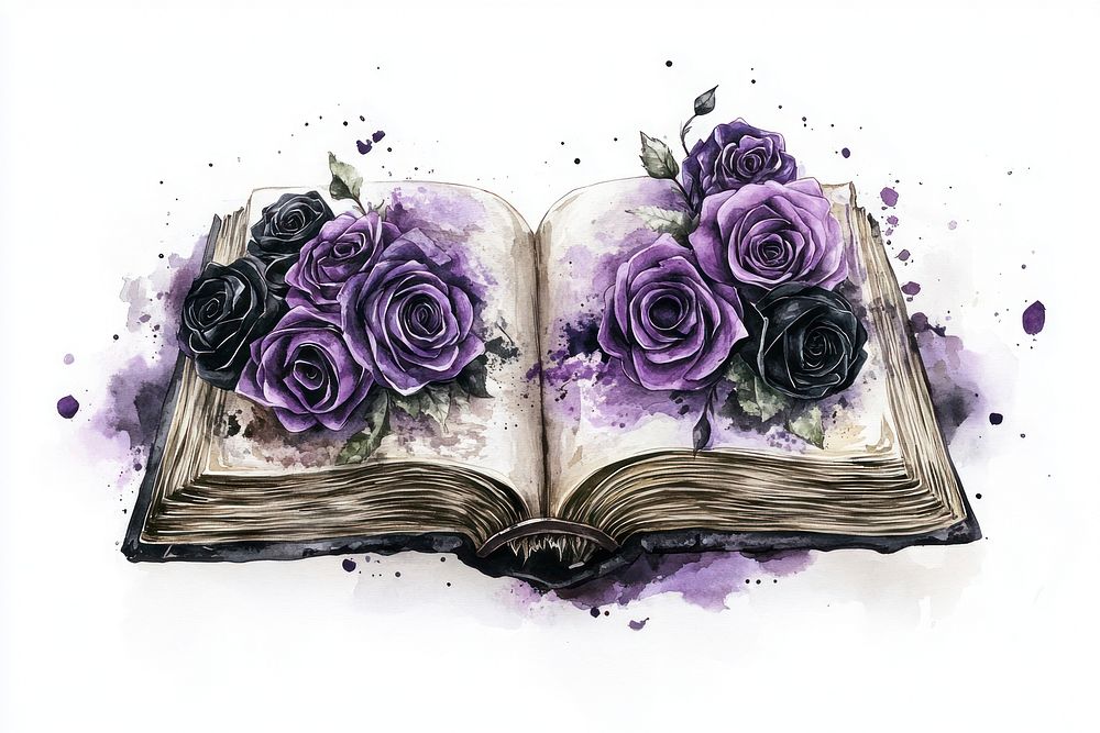 Illustration spellbook roses art watercolor. | Free Photo Illustration ...