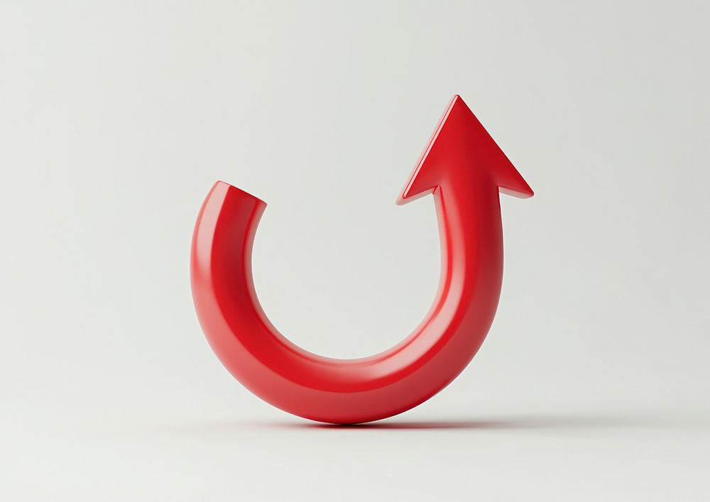 Red curved arrow symbol illustration | Free Photo Illustration - rawpixel