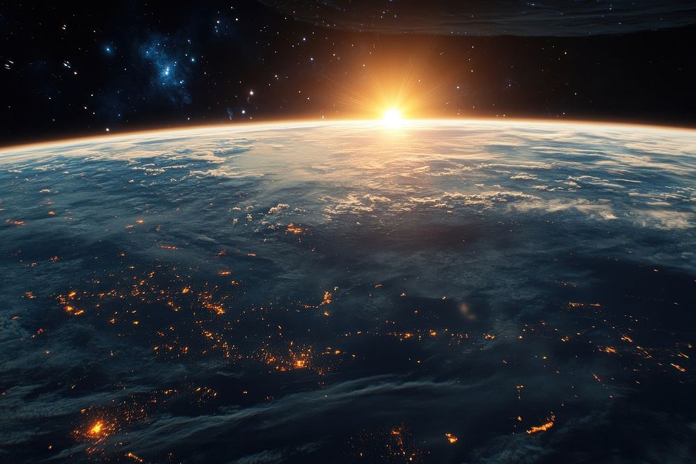Earth atmosphere space horizon planet. | Free Photo - rawpixel