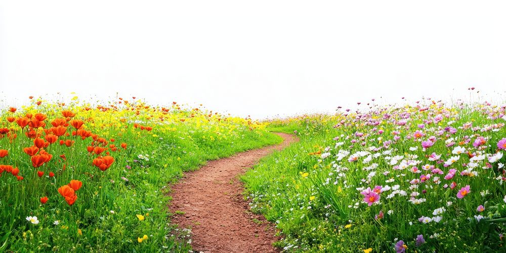 Flower field path landscape. | Free Photo - rawpixel