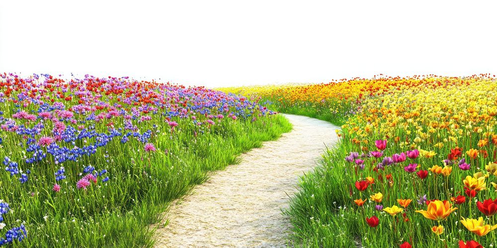 Spring flower field path | Free Photo - rawpixel