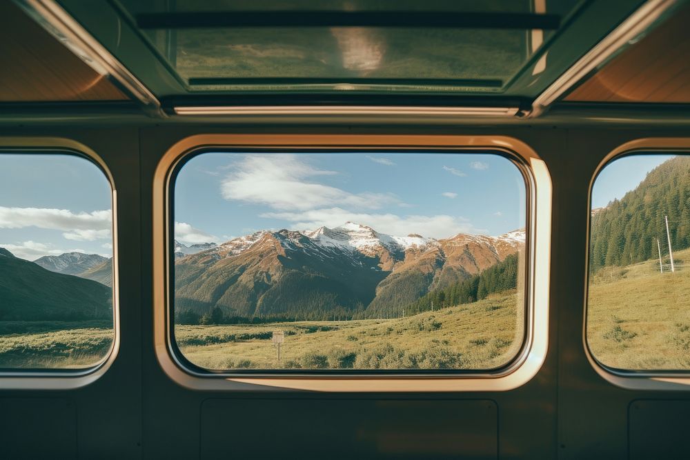 Train interior window outdoors mountain | Free Photo - rawpixel