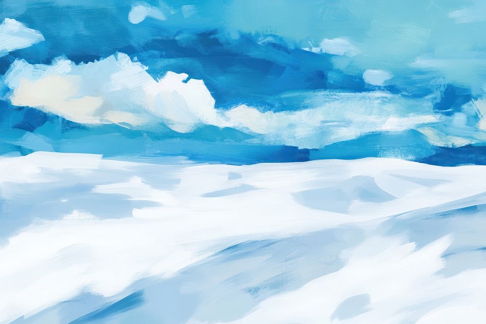 Snow field background painting sky. | Free Photo Illustration - rawpixel