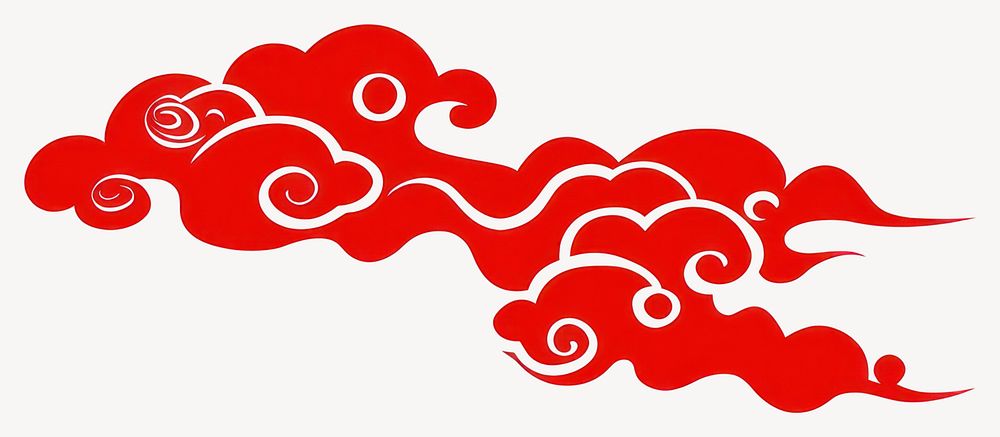 Cartoon Chinese Style Red Cloud | Free Vector - rawpixel