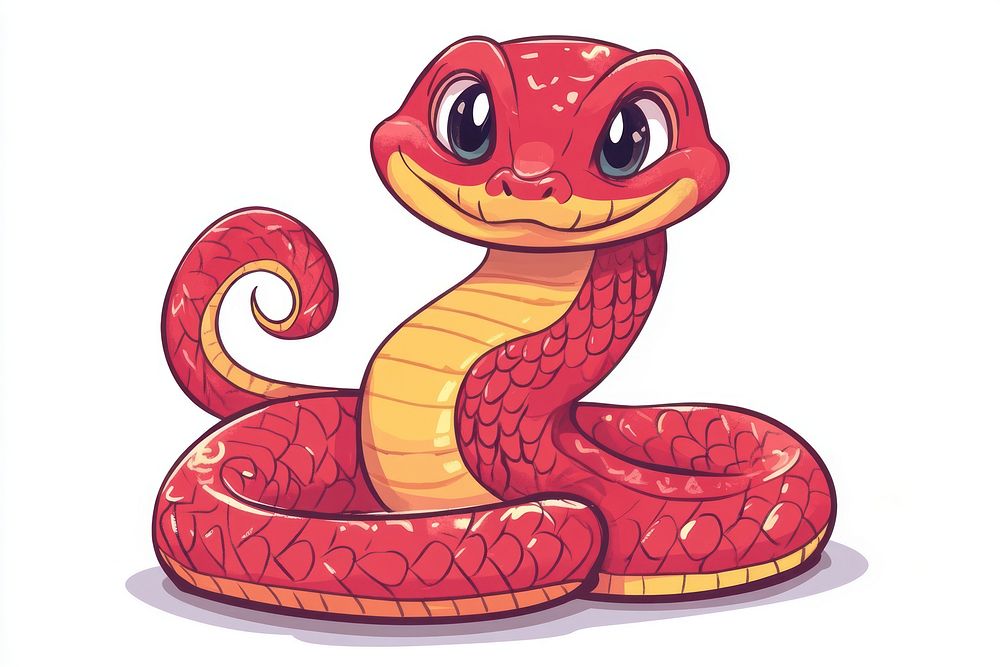 Red snake character reptile cartoon | Free Photo Illustration - rawpixel