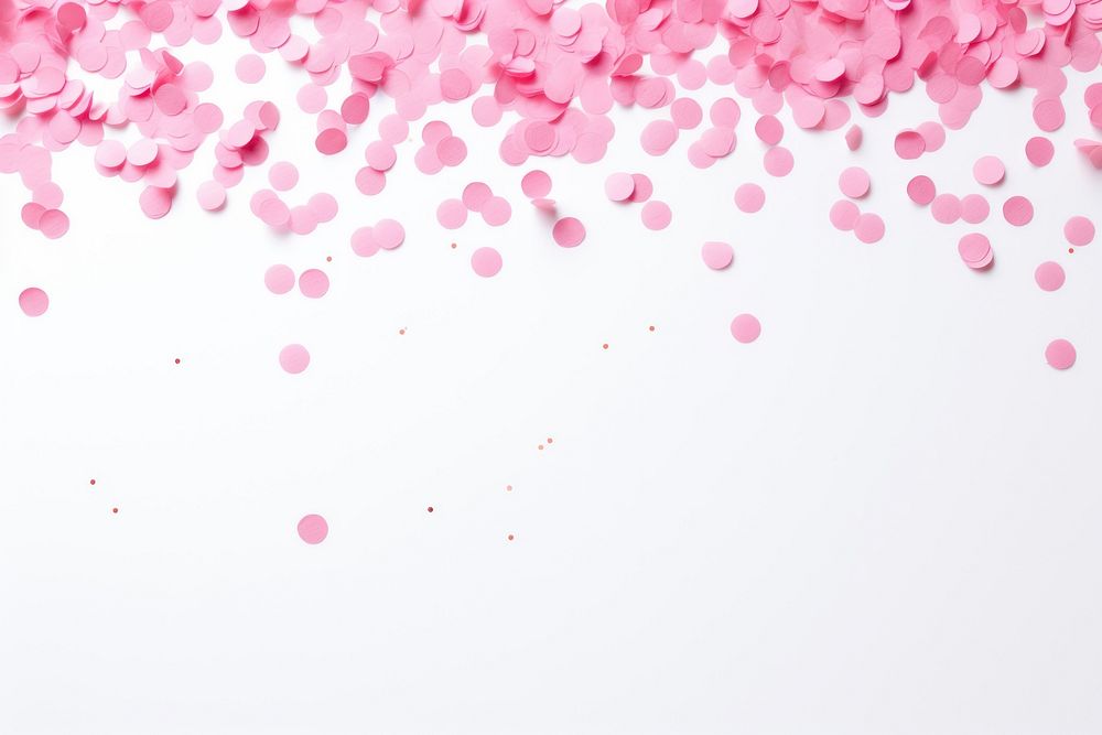Pink confetti border background white | Free Photo - rawpixel