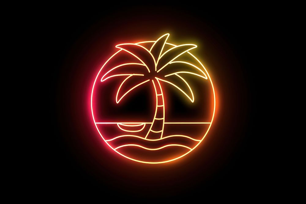 Coconut tree neon icon astronomy. | Free Photo - rawpixel