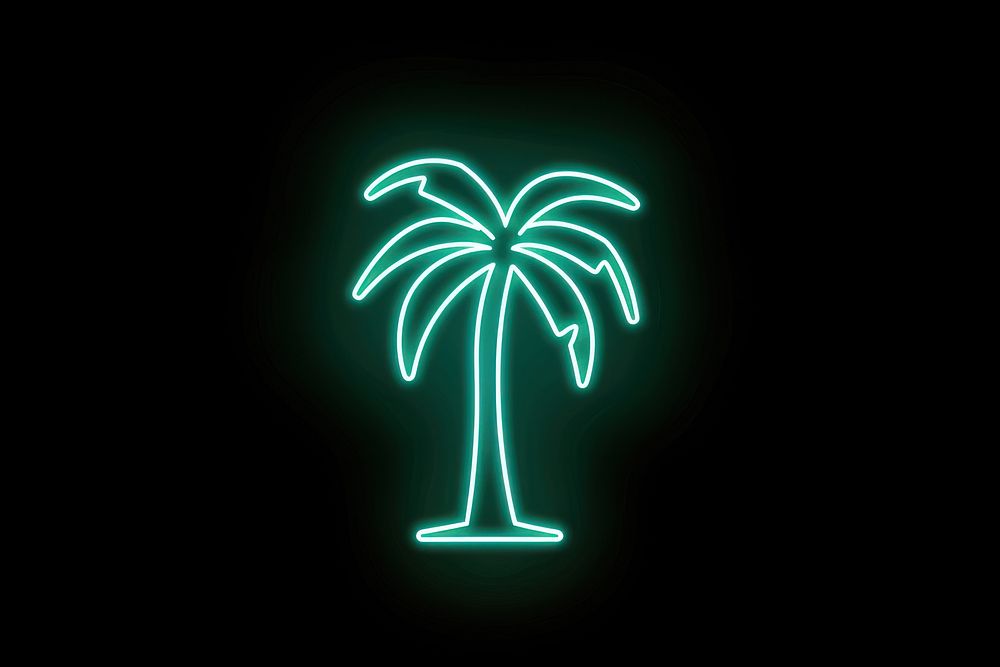 Coconut tree neon light night. | Free Photo - rawpixel