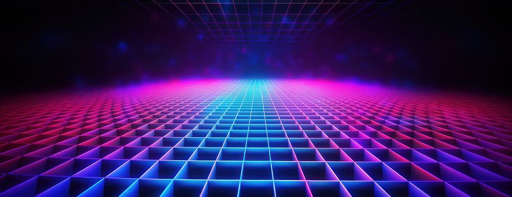 Abstract retro neon grid. | Free Photo Illustration - rawpixel