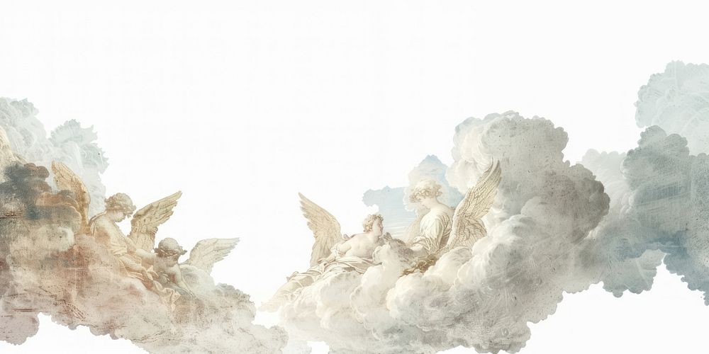 Cloud borders angel painting angels | Free Photo Illustration - rawpixel