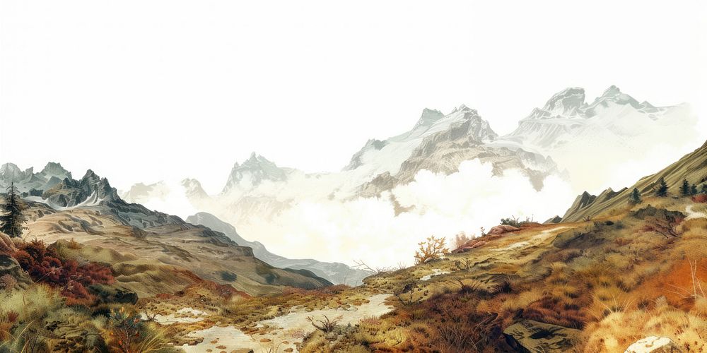 Alpine borders wilderness landscape mountains. | Free Photo ...