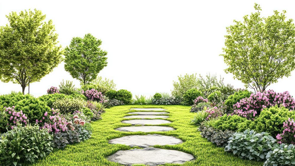 Organized English garden path landscape | Free Photo - rawpixel