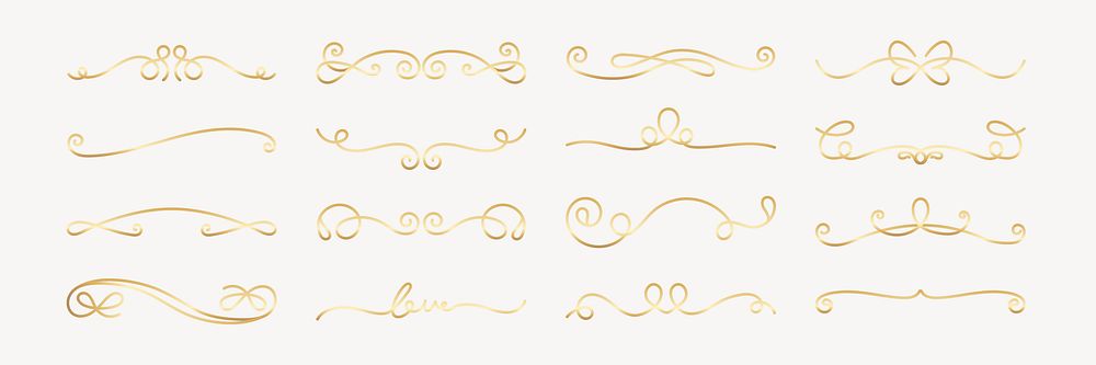 Vector set. Elegant gold swirls | Premium Vector - rawpixel