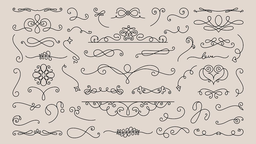 Vector set. Elegant swirl designs, | Premium Vector - rawpixel