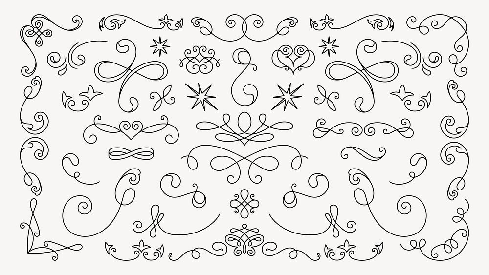 Vector set. Elegant swirl designs, | Premium Vector - rawpixel