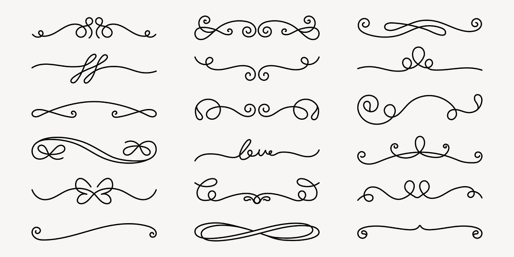 Vector set. Elegant swirl dividers, | Premium Vector - rawpixel