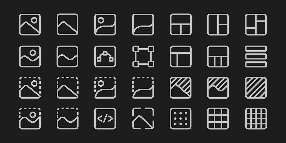 Set 25 minimalist white icons | Premium Vector - rawpixel