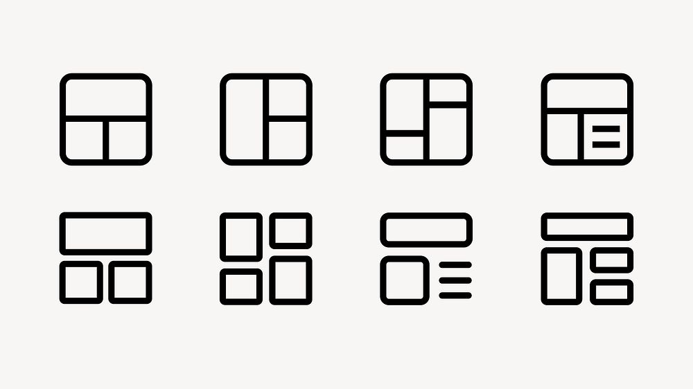 Set eight black line icons | Premium Vector - rawpixel
