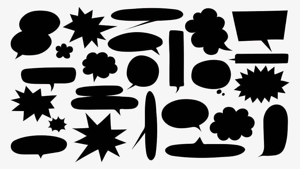 Various black speech bubbles thought | Premium Vector - rawpixel