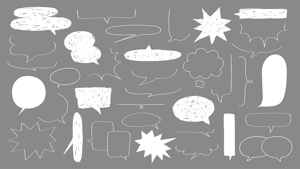 Collection white speech bubbles gray | Premium Vector - rawpixel