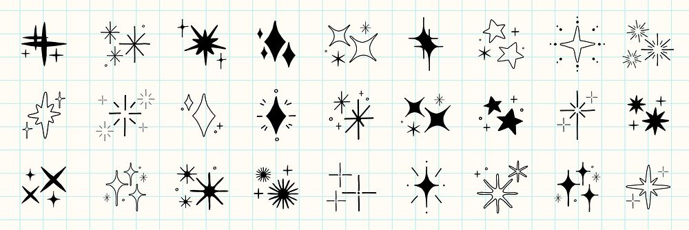 Collection black star and sparkle | Premium Vector Illustration - rawpixel