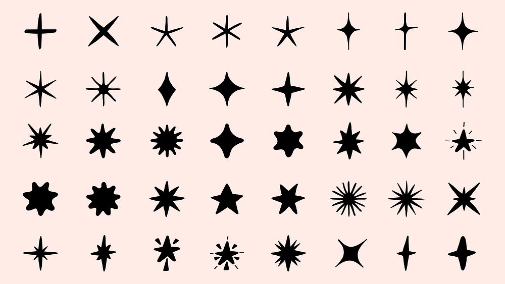 collection black star and starburst | Premium Vector Illustration - rawpixel
