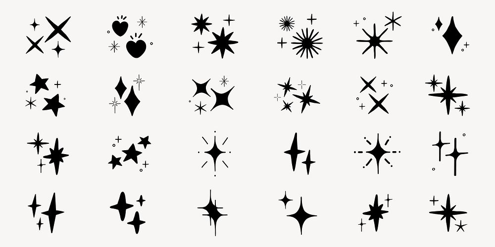 Collection black star and sparkle | Premium Vector Illustration - rawpixel