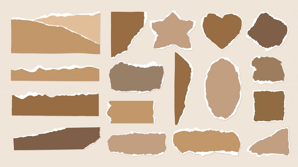 Set torn paper shapes various | Free Vector - rawpixel