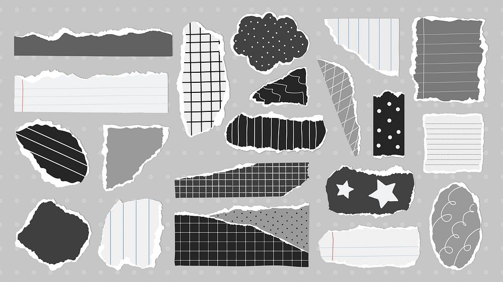 Collection torn paper scraps various | Free Vector - rawpixel