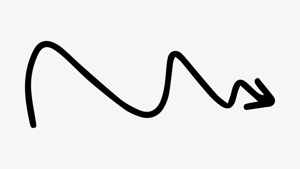 Minimalist black squiggly arrow light, | Free Vector - rawpixel