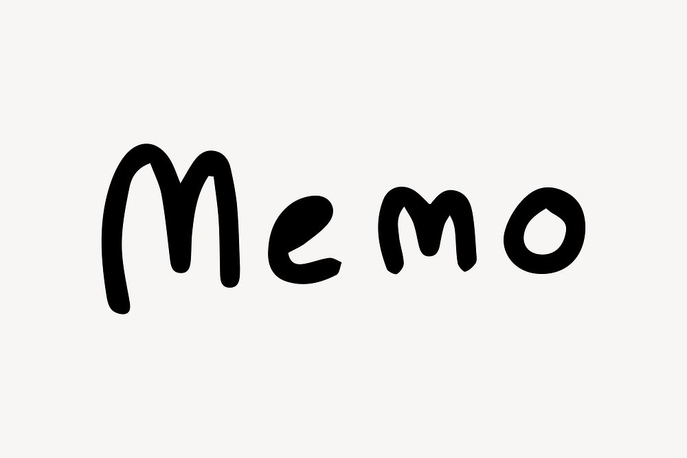 Simple handwritten 'Memo' text element | Free Photo Illustration - rawpixel
