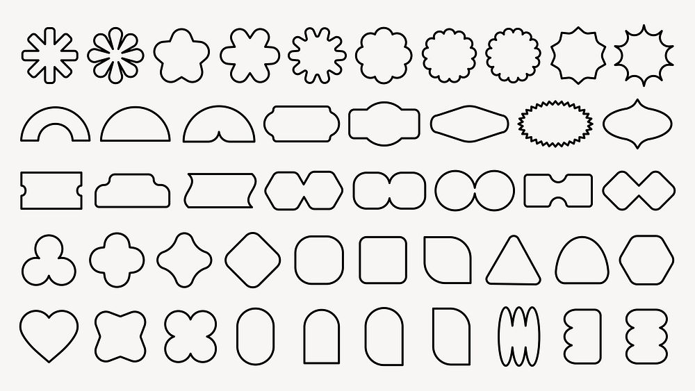 collection 48 unique geometric shapes, | Premium Vector - rawpixel
