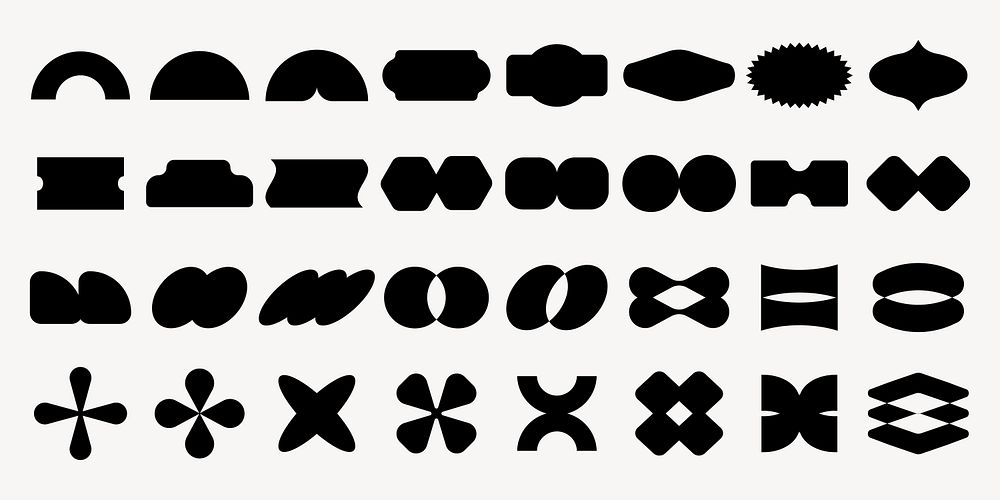 Vector elements. Collection black abstract | Premium Vector - rawpixel