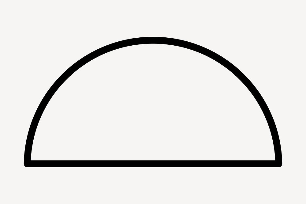 Minimalist half-circle black outline | Free Photo Illustration - rawpixel