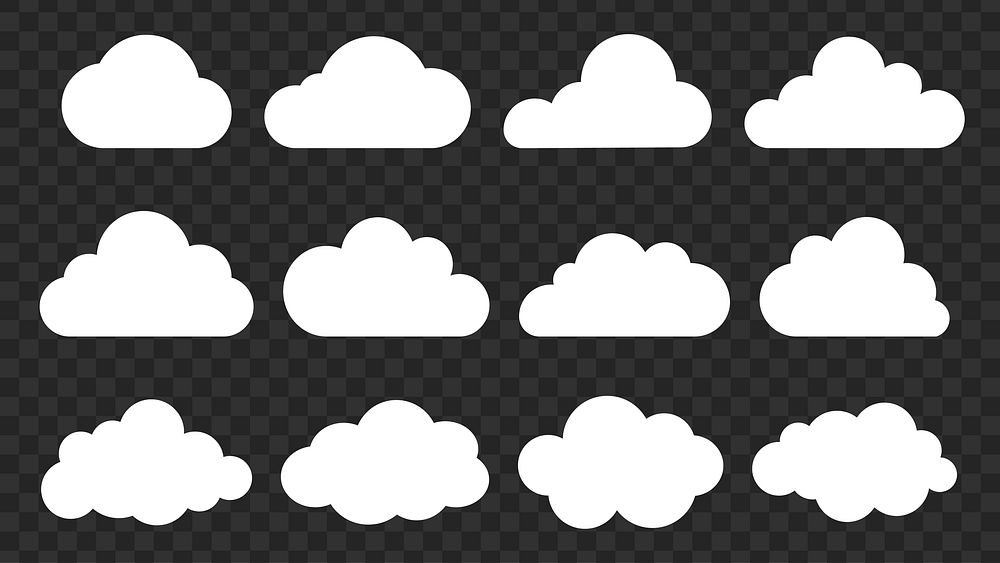Collection white cloud icons transparent | Premium Vector - rawpixel